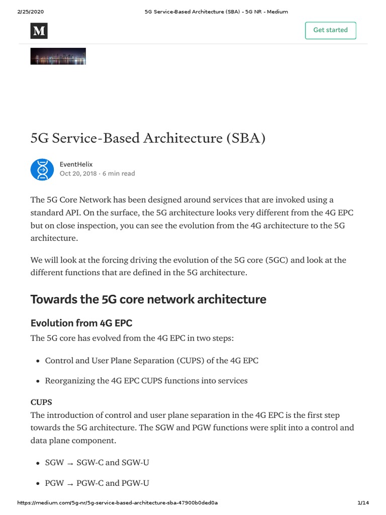 5G Service-Based Architecture (SBA) - 5G NR - Medium | PDF