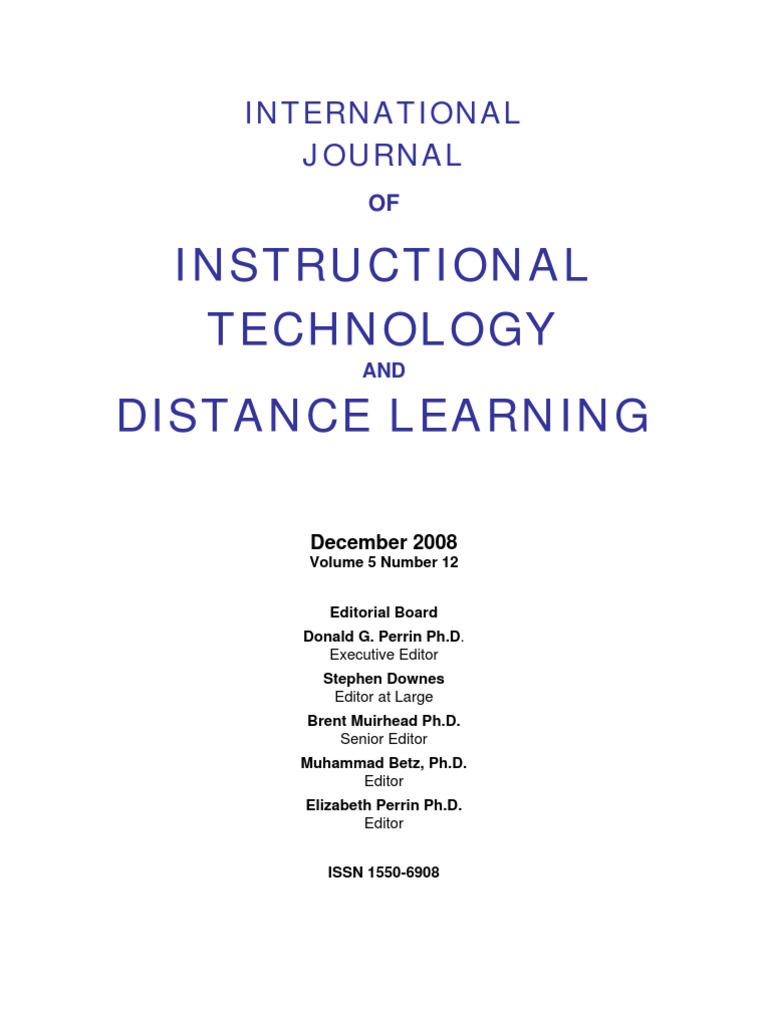 Instructional Technology Distance Learning: International Journal | PDF ...