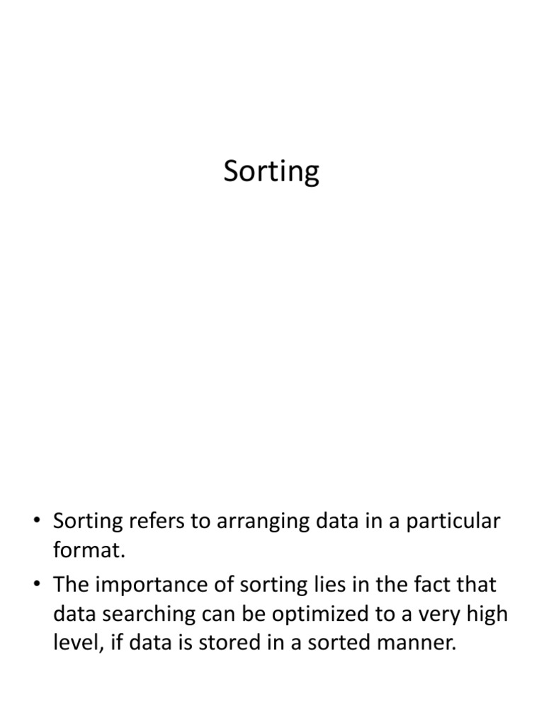 Sorting Techniques | PDF