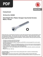 Socket Head Cap Screw Dimensions Chart | PDF | Screw | Machining