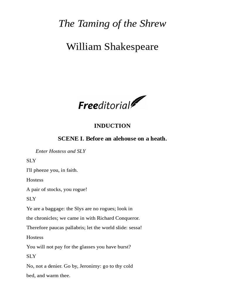 The Taming of The Shrew PDF | Download Free PDF | The Taming Of The Shrew