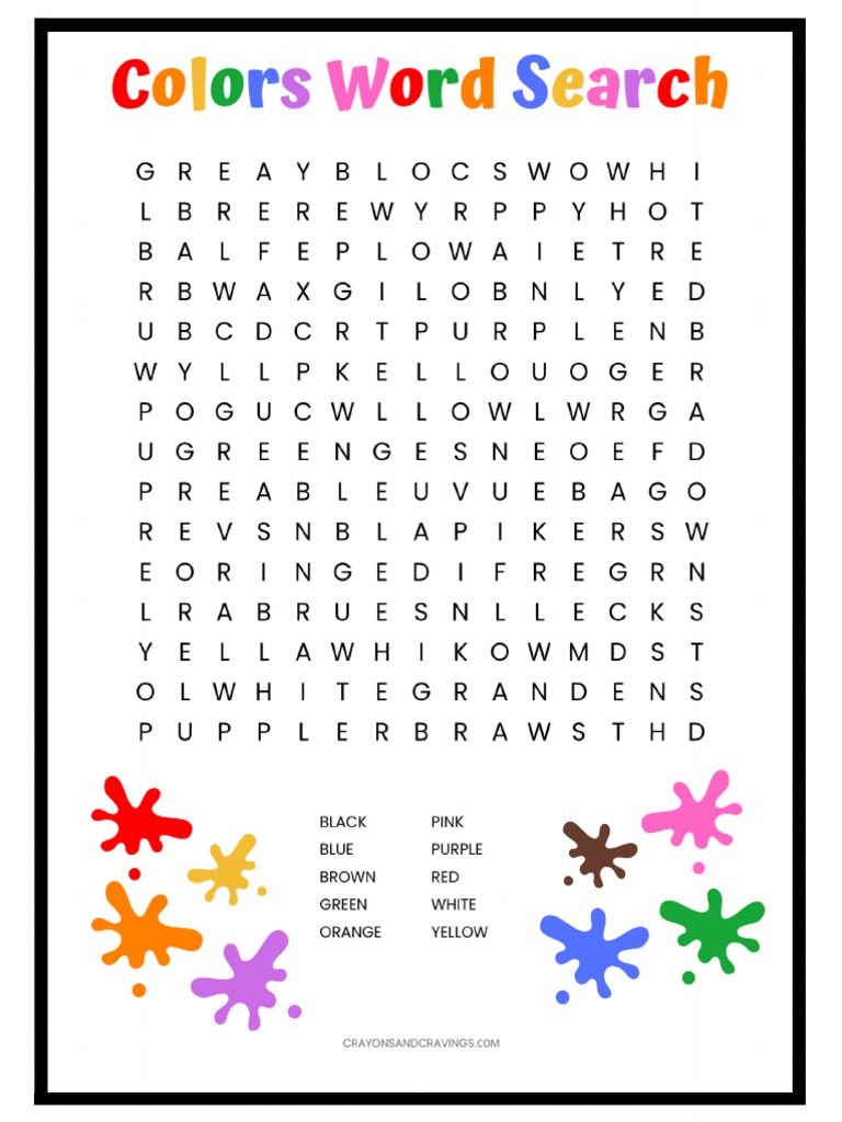 Colors Word Search Puzzle | PDF