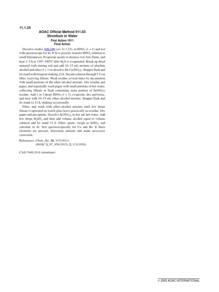 Water Strontium Analysis Guide | PDF | Cooking, Food & Wine ...