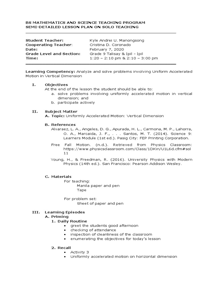 Uniformly Accelerated Motion Vertical Dimension Part 2 | PDF