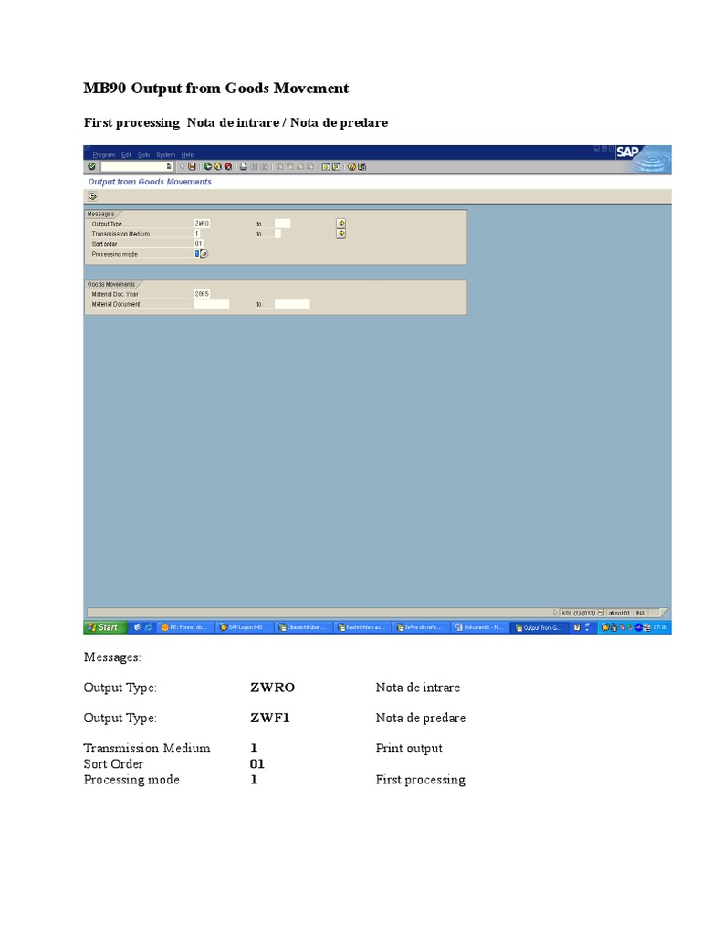 MB90 Output From Goods Movement | PDF