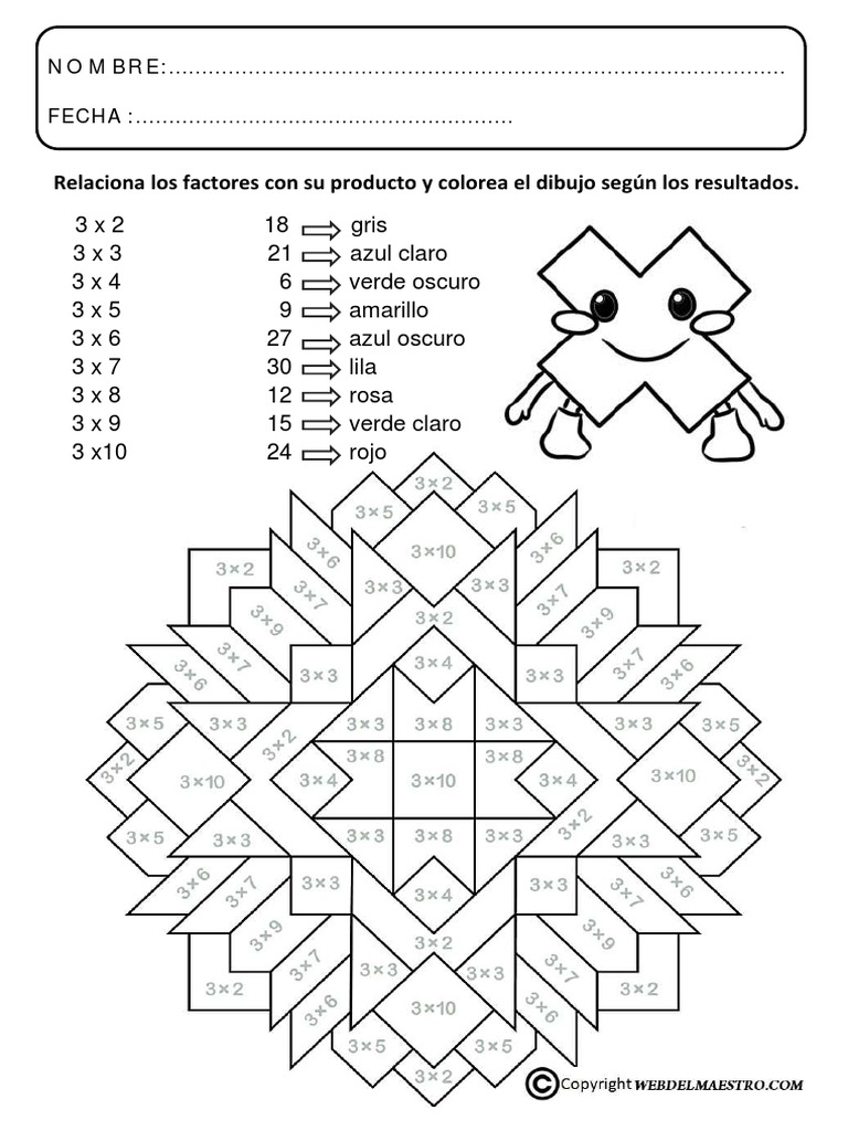 Ejercicios Tablas de Multiplicar Del Nº 3 | PDF