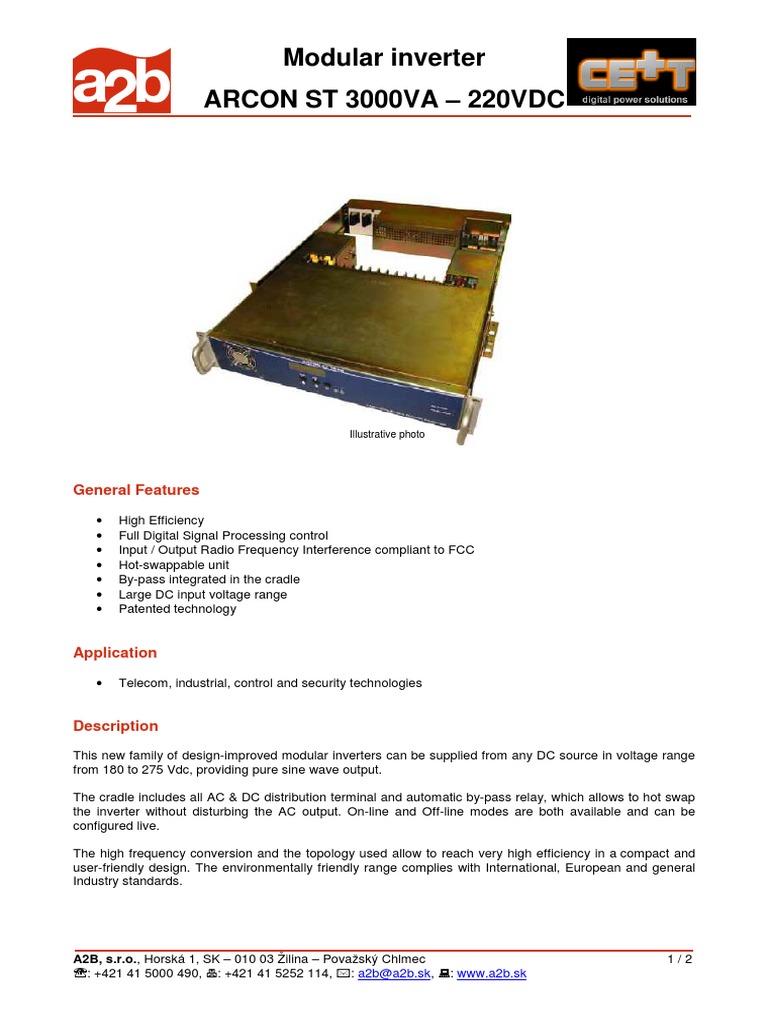 ARCON ST 3000VA Modular Inverter Overview | PDF | Technology & Engineering