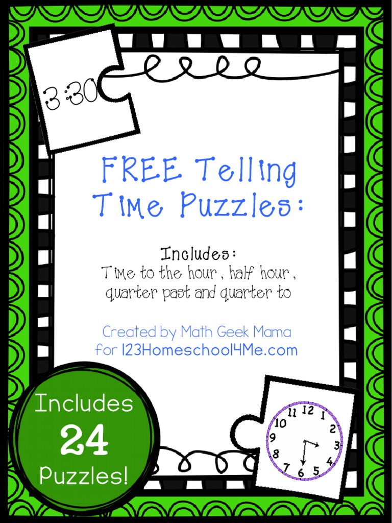 Telling Time Puzzles PDF | PDF