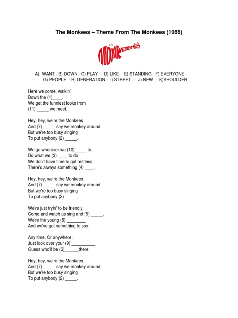 The Monkees - Theme From The Monkees (1966) Esl | PDF