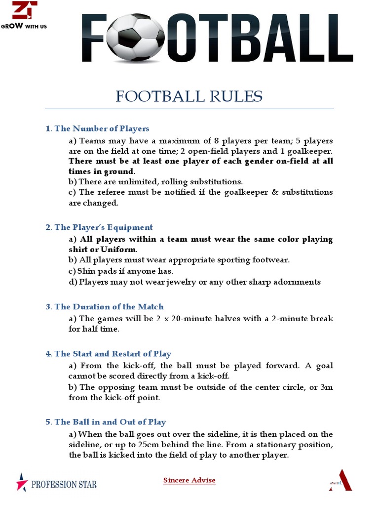 Essential Football Rules Overview | PDF