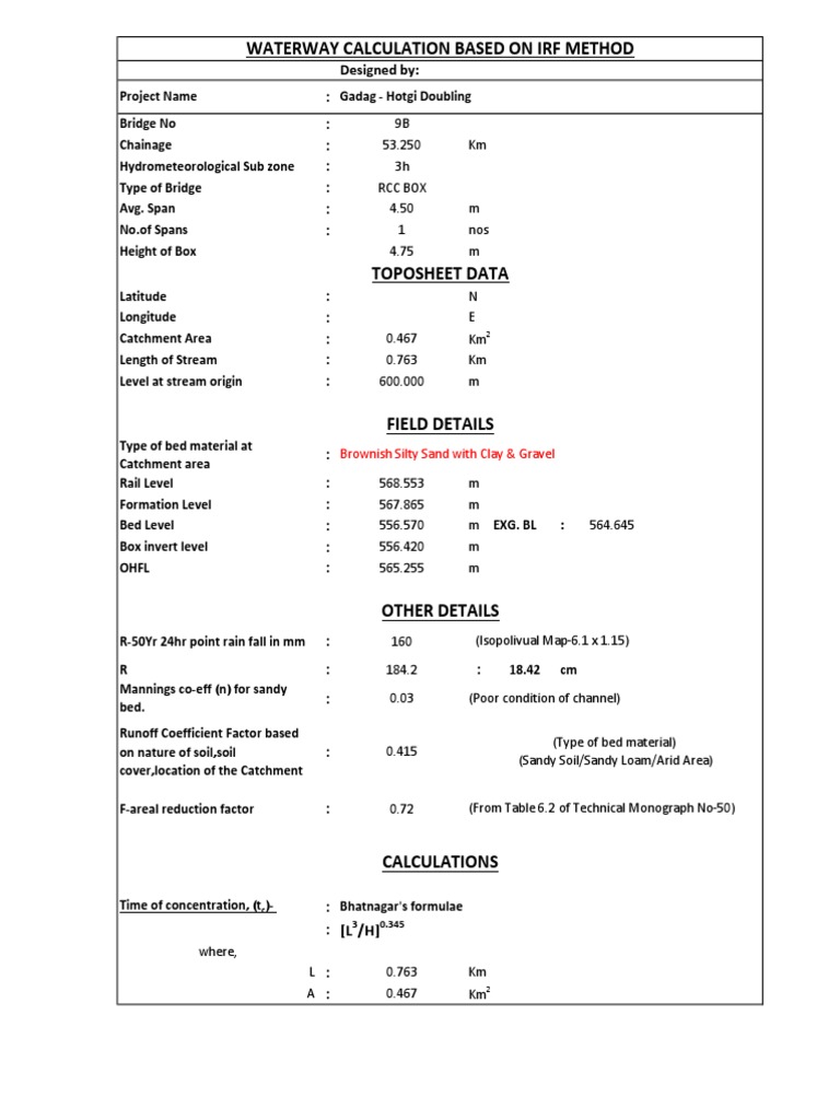Waterway For Minor Bridge PDF | PDF