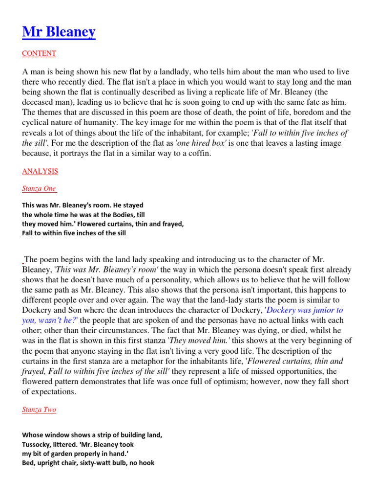 MR Bleaney | PDF