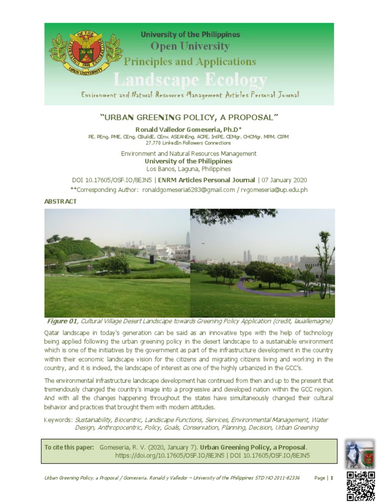 Urban Greening Policy, A Proposal | PDF | Sustainability | Green Building