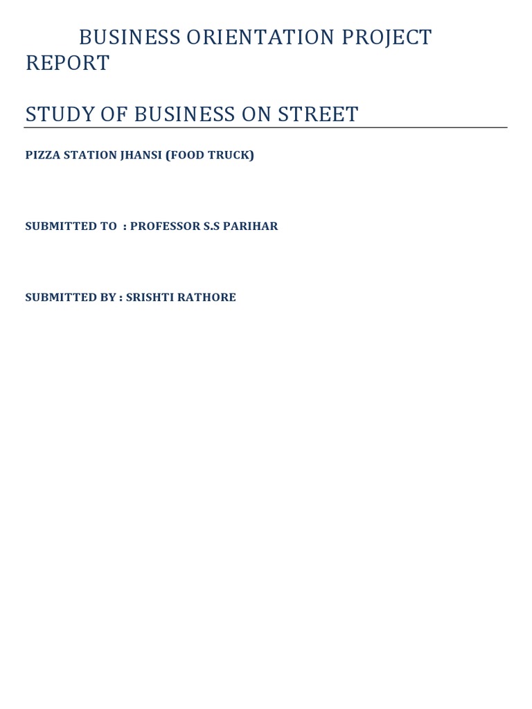 Business Orientation: Pizza Truck Study | PDF | Social Science