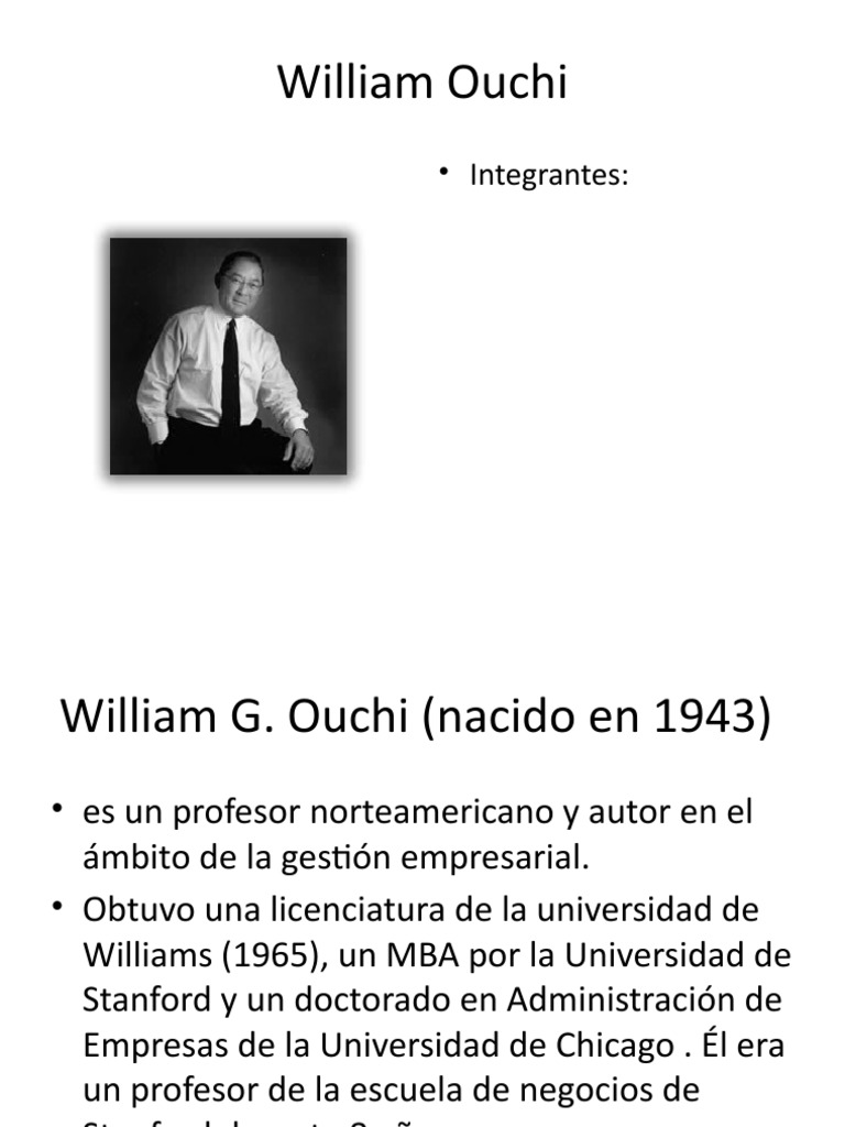 William Ouchi y la Teoría Z en gestión | PDF | Crecimiento personal y ...