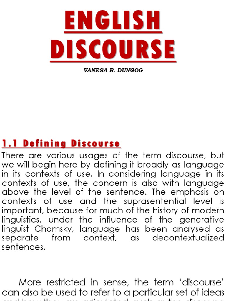 Understanding Discourse Analysis Concepts | PDF | Social Science ...