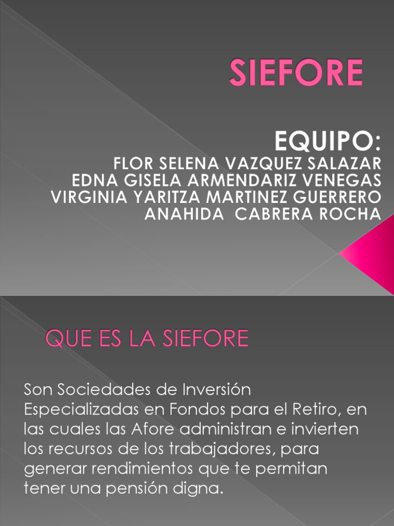 Tipos de SIEFORES y su Función | PDF