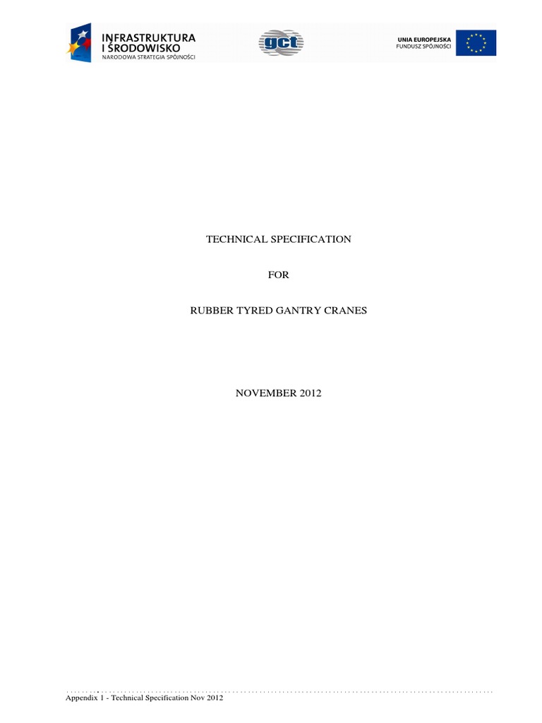 Appendix 1 - Technical Specification | PDF | Technology & Engineering