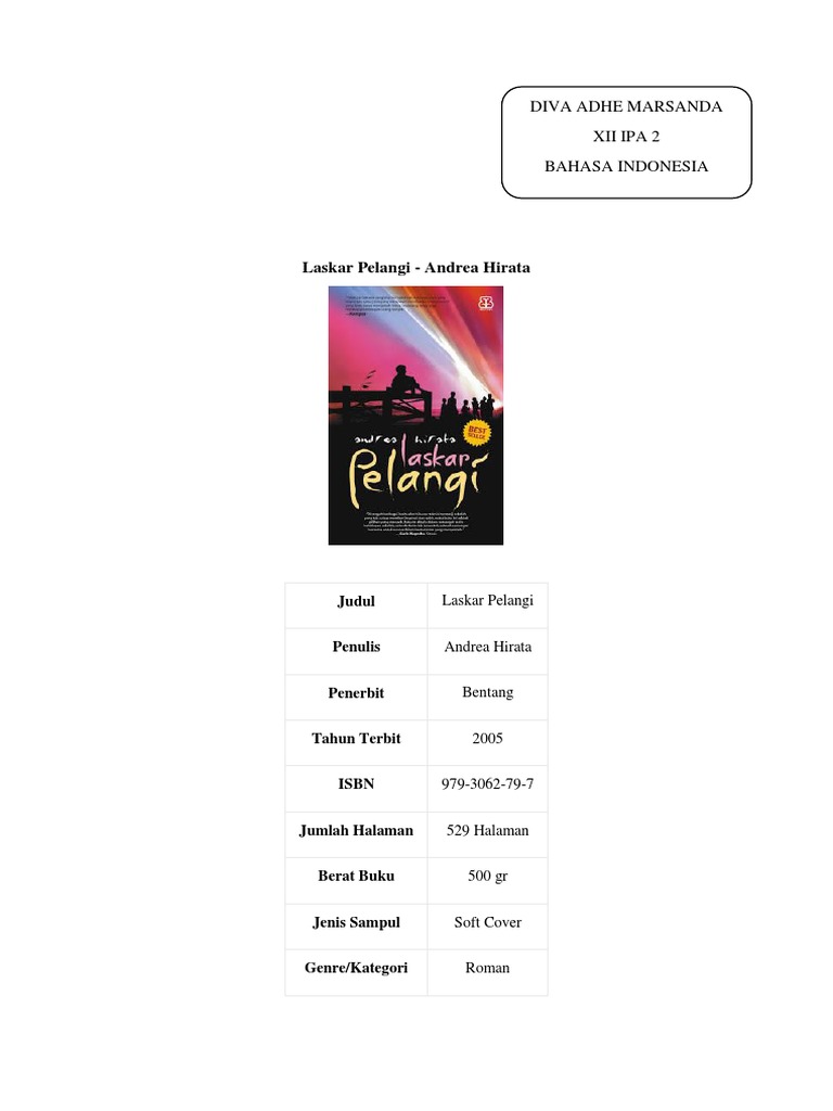 Resensi Novel 'Laskar Pelangi' | PDF