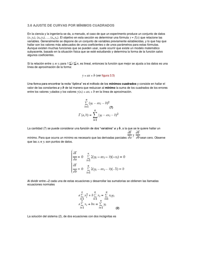 Ajuste Exponencial Minimios Cuadrados | PDF