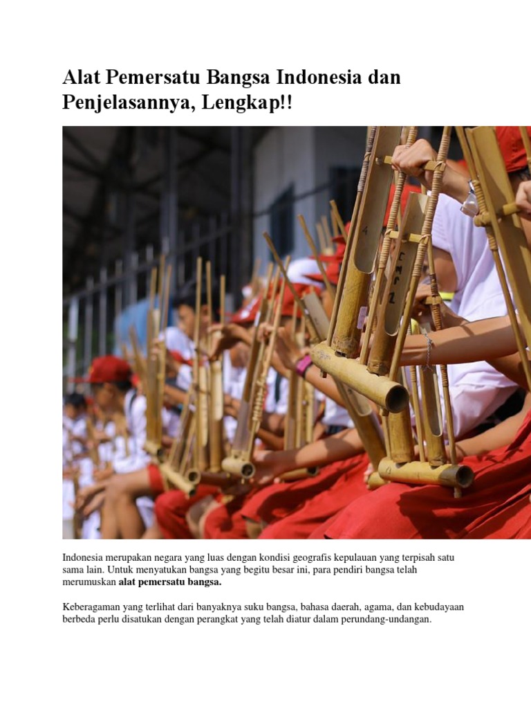Alat Pemersatu Bangsa Indonesia Dan Penjelasannya | PDF