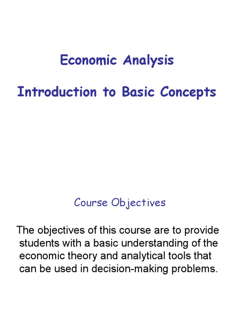 Economic Analysis Introduction To Basic Concepts | PDF | Economics ...