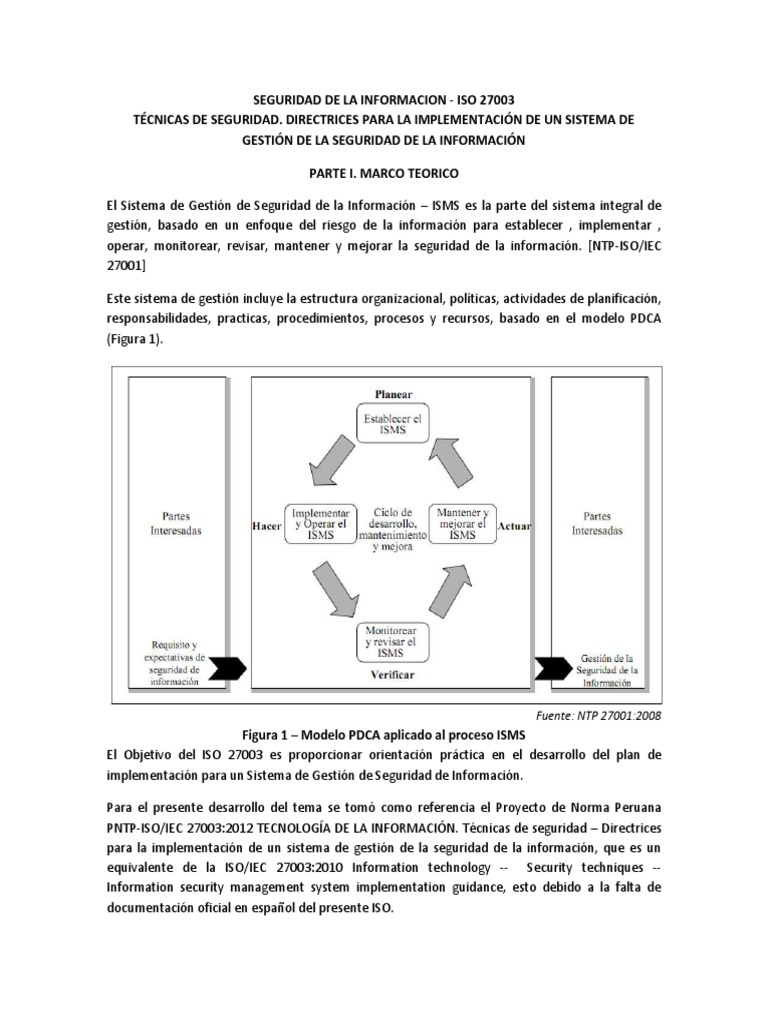Seguridad de La Informacion - Iso 27003 | PDF