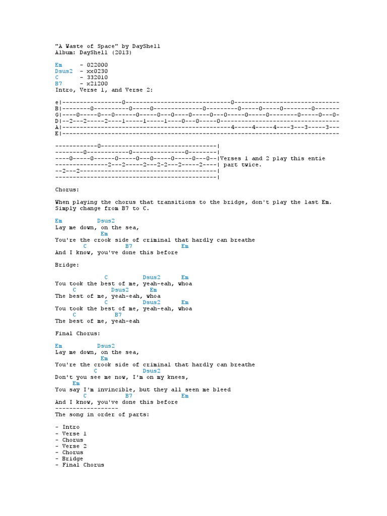 A Waste of Space - Dayshell | PDF | Teaching Methods & Materials
