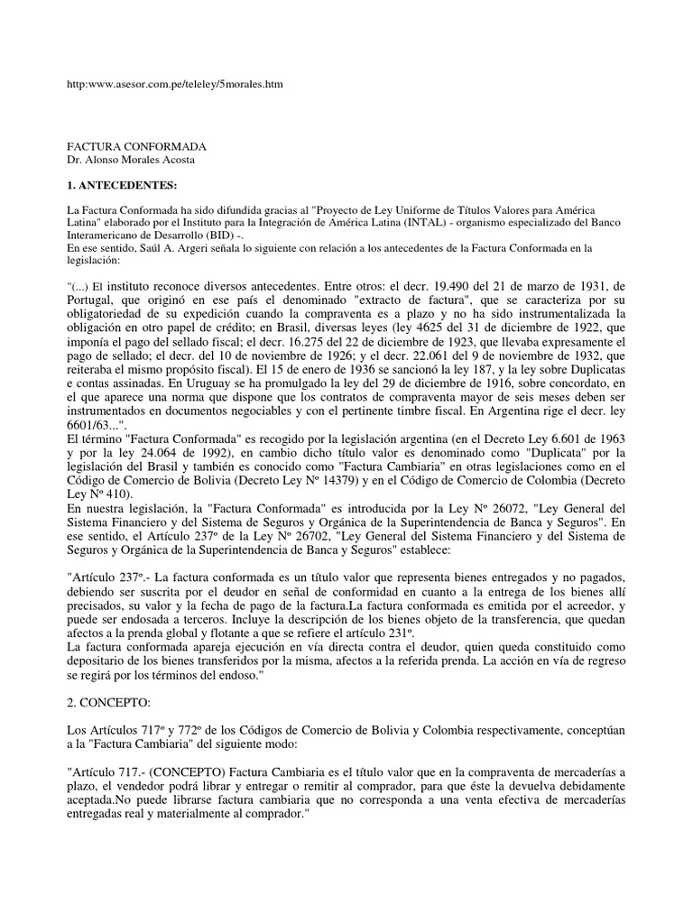 Factura Conformada: Concepto y Características | PDF | Pagaré | Factura