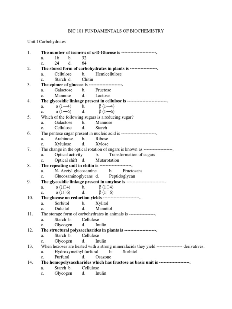 Biochemistry Question Bank | PDF | Science & Mathematics | Technology ...