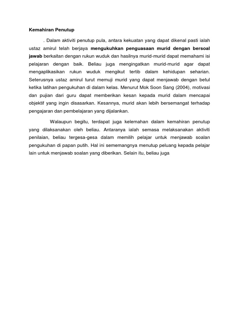 Kemahiran Penutup | PDF