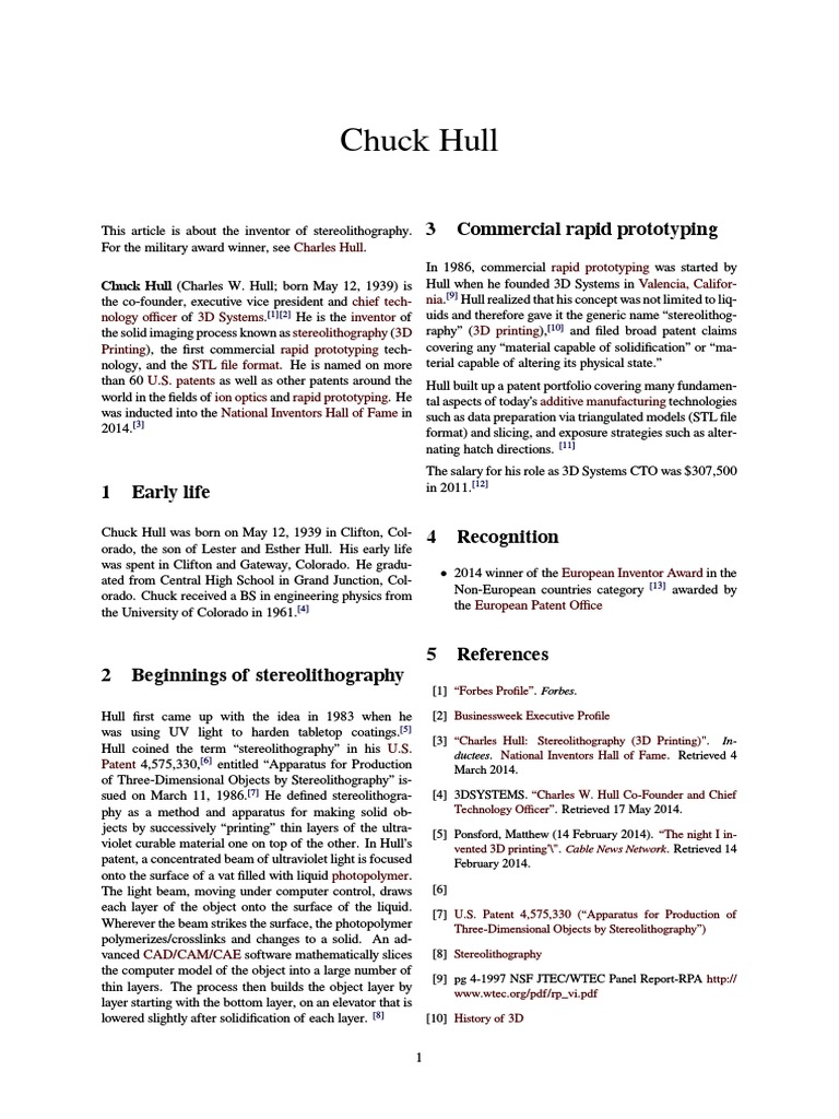 Chuck Hull Wiki | PDF | Art | Technology & Engineering