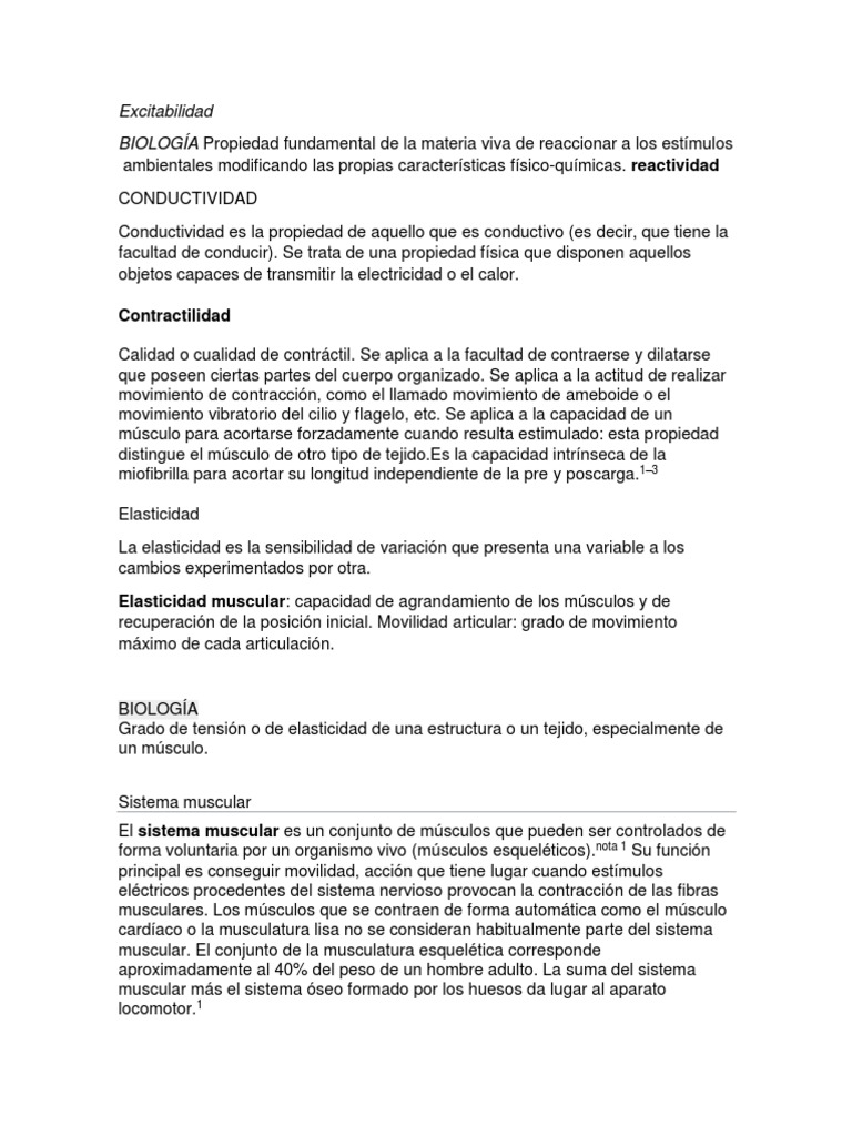 Excitabilidad | PDF | Músculo | Hueso