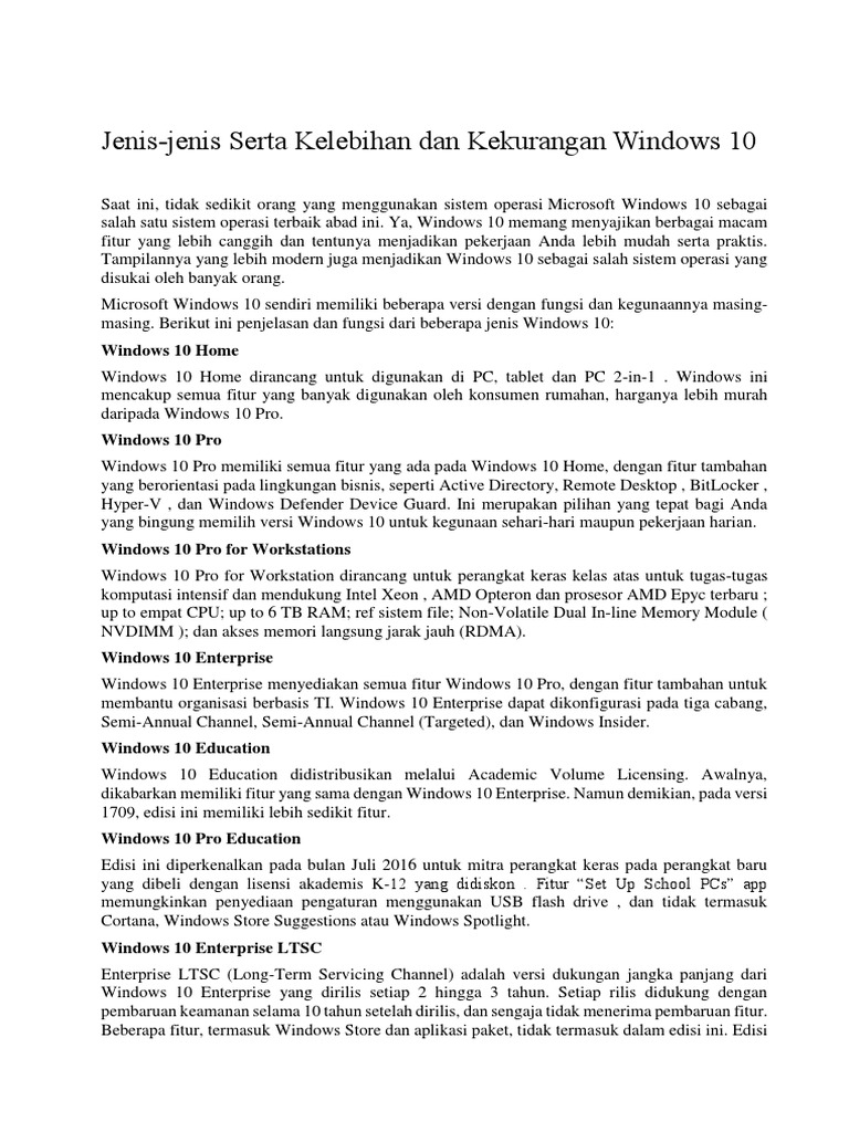 Jenis Windows Sepuluh | PDF