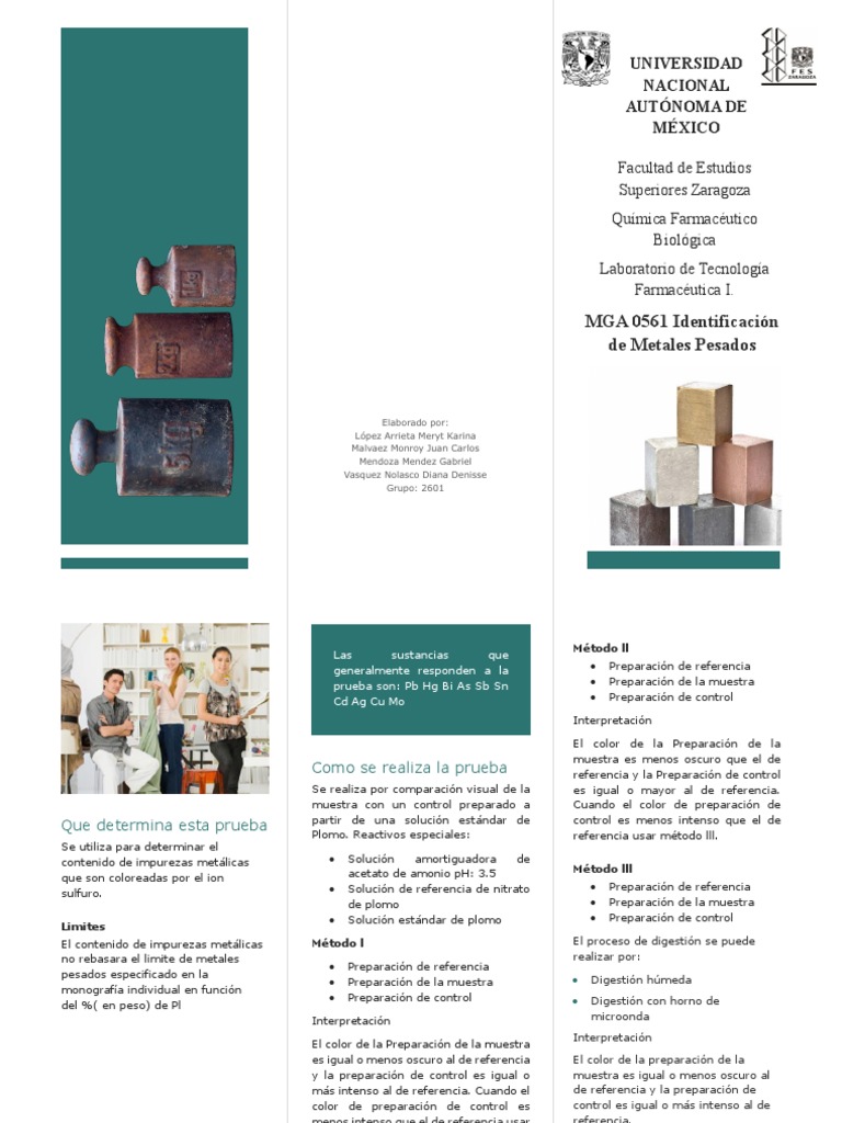 Triptico Metales Pesados TF I | PDF | Elementos químicos | Sustancias ...