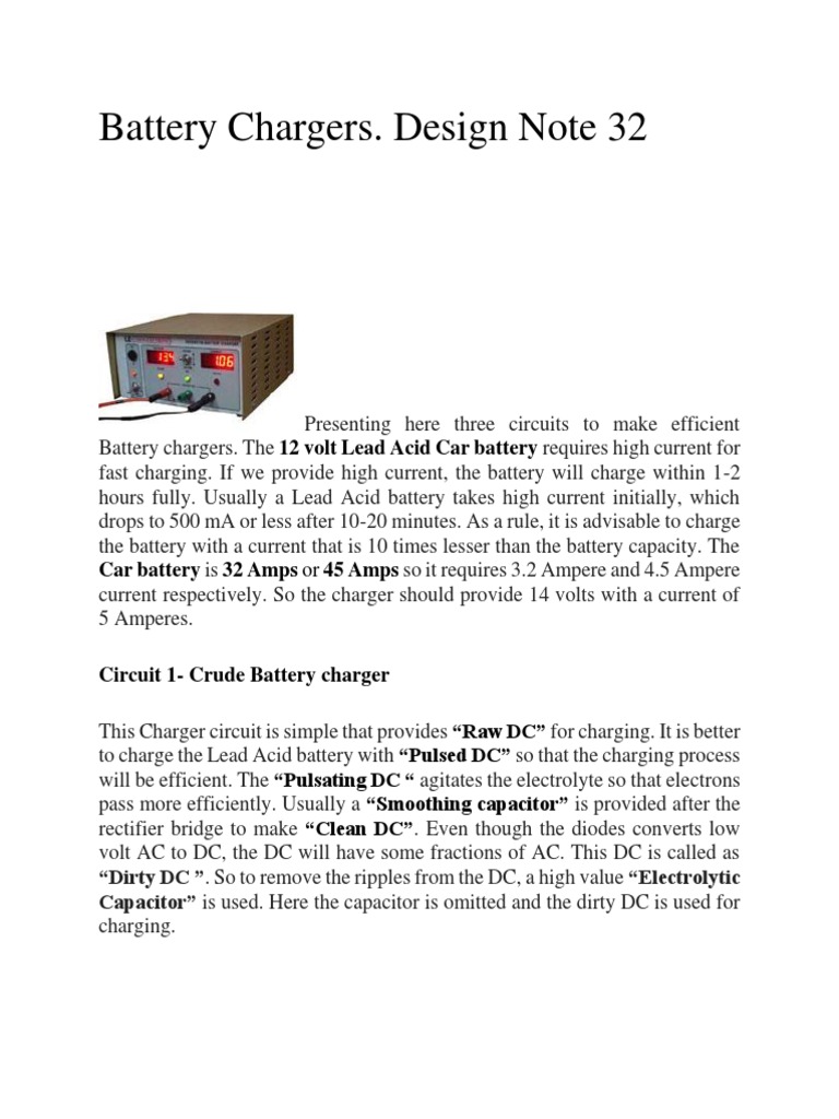 Battery Chargers | PDF | Battery Charger | Direct Current