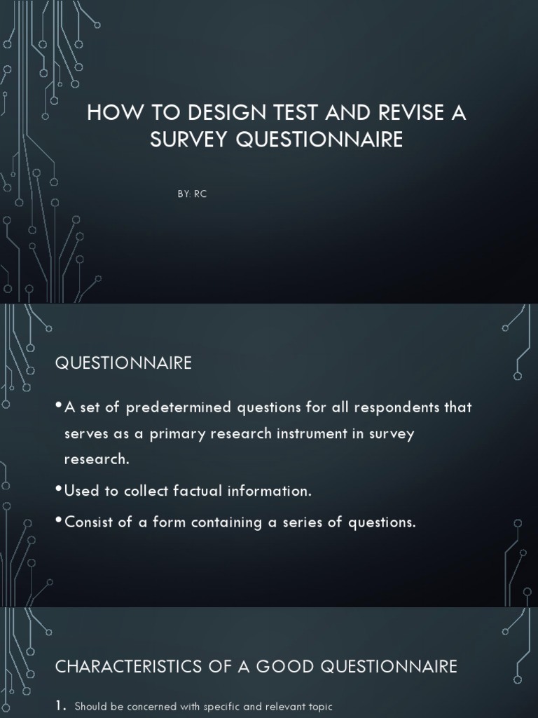 How To Design Test and Revise A Survey | PDF | Survey Methodology ...