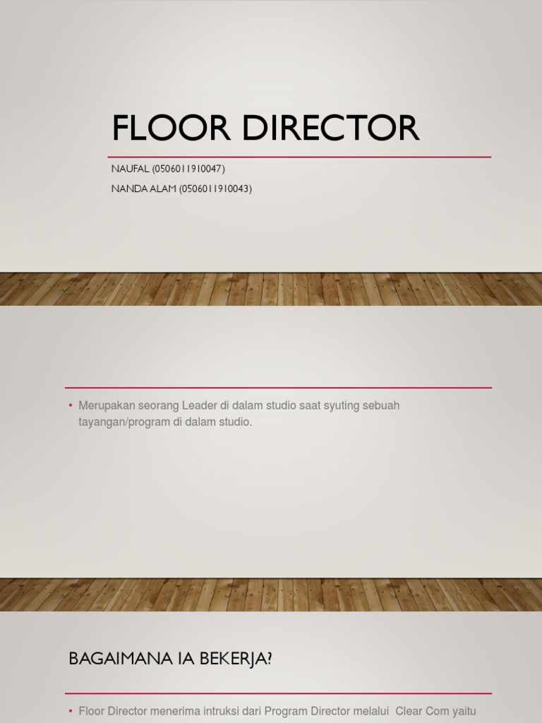 Floor Director | PDF