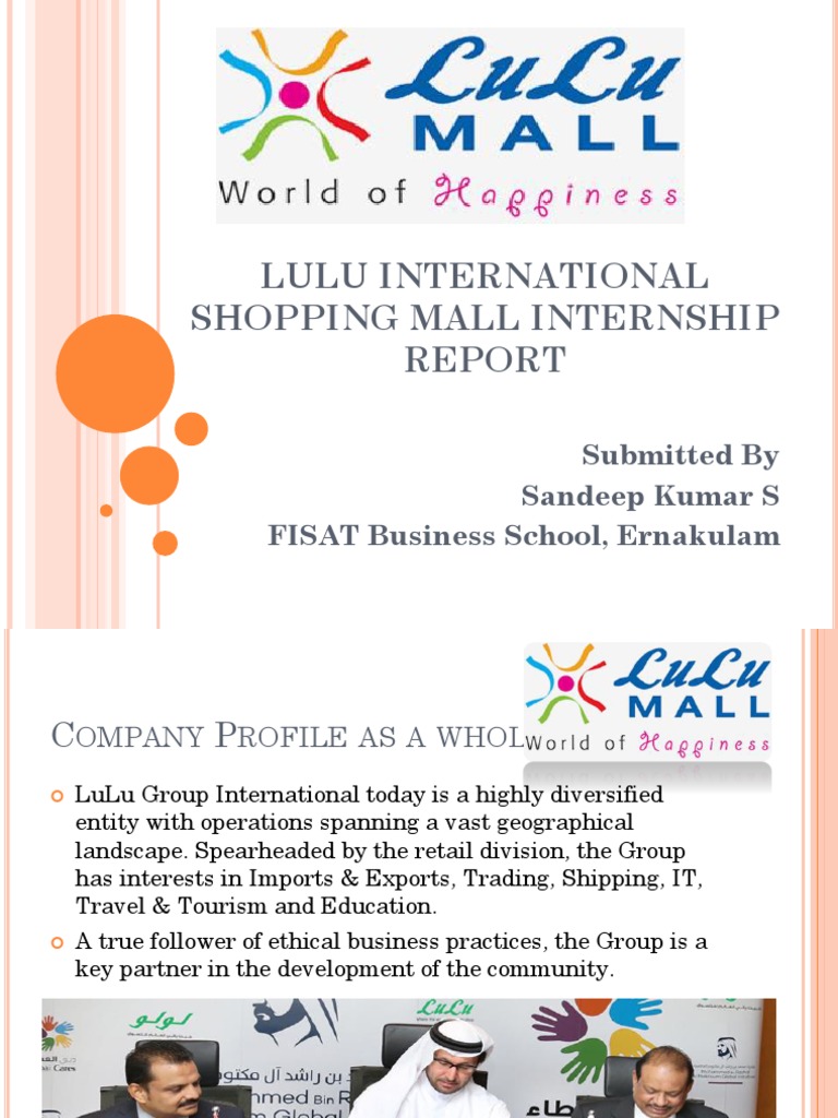 Lulu International Shopping Mall Internship Report | Download Free PDF ...
