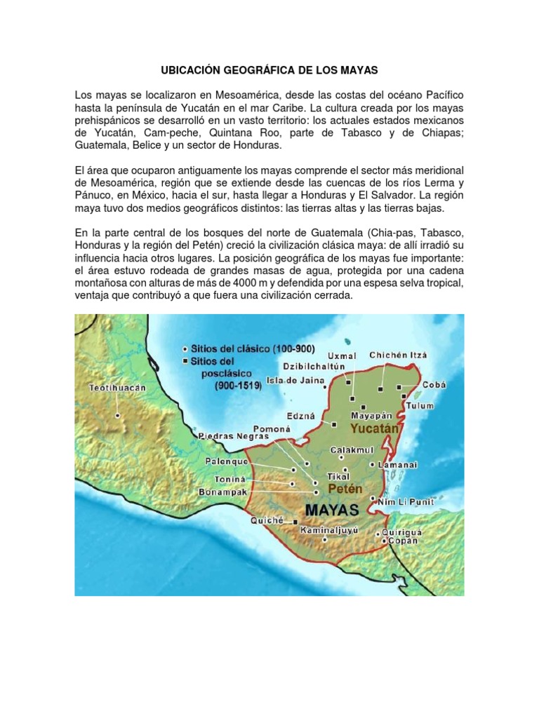 Ubicación Geográfica de Los Mayas | PDF