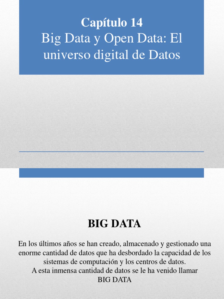 Big Data y Open Data | PDF | Big Data | Computación en la nube