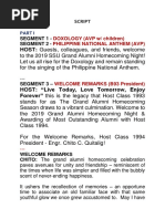 Sample Alumni Homecoming Program | PDF