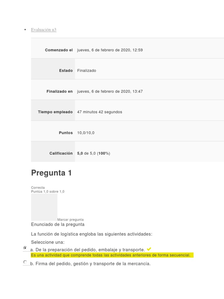 Evaluación de Logística y Distribución | PDF | Logística | Marketing