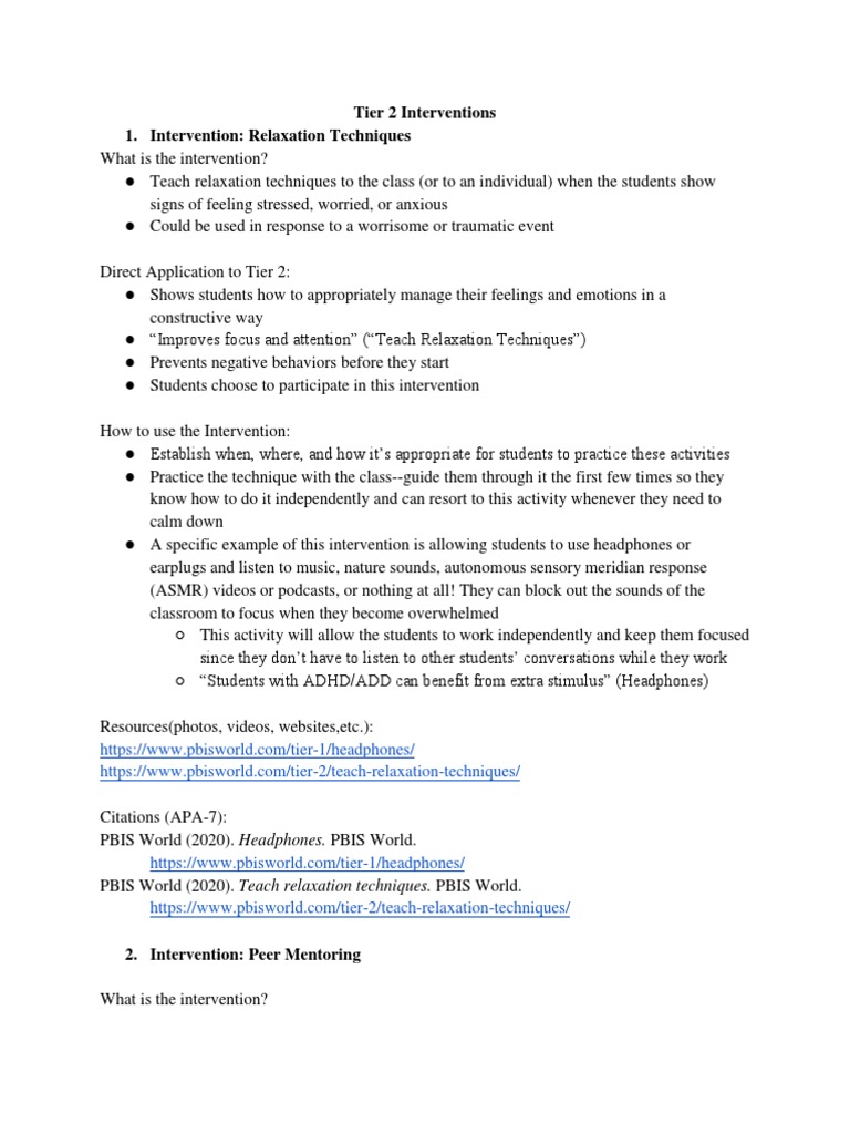 Tier 2 SEL and Academic Interventions | PDF | Mentorship | Reinforcement