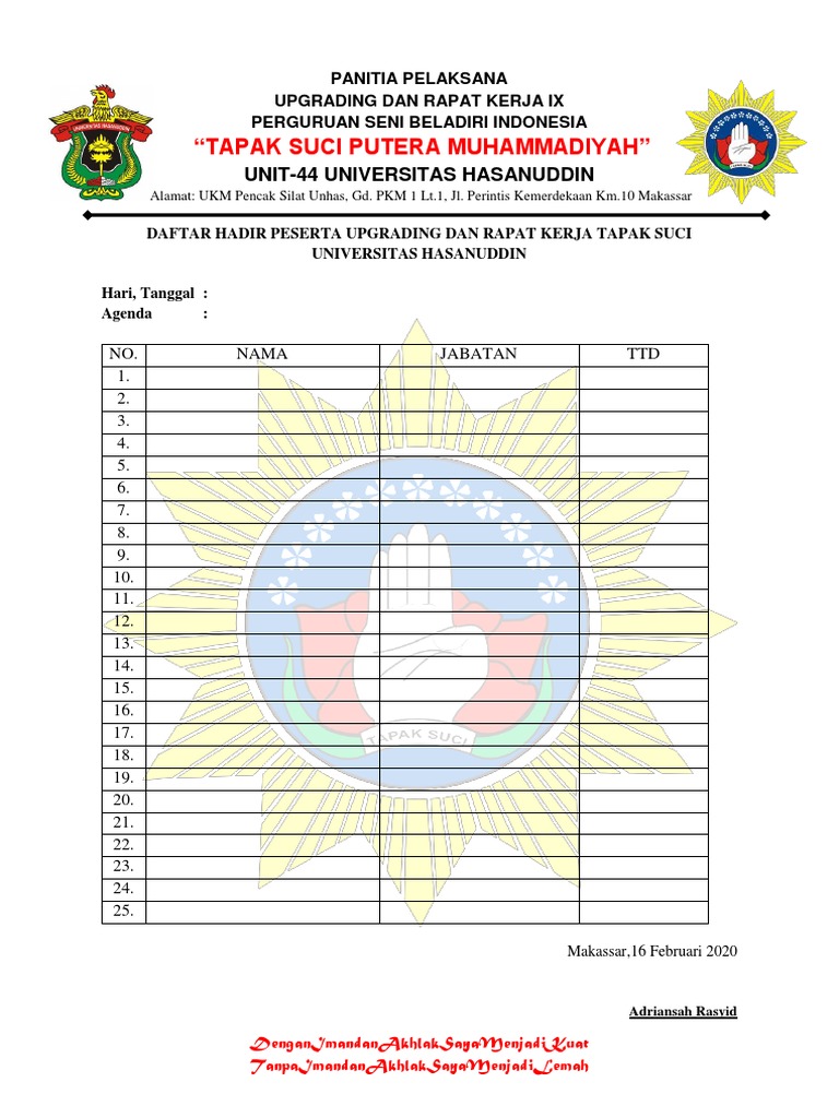 ABSEN PESERTA Raker | PDF
