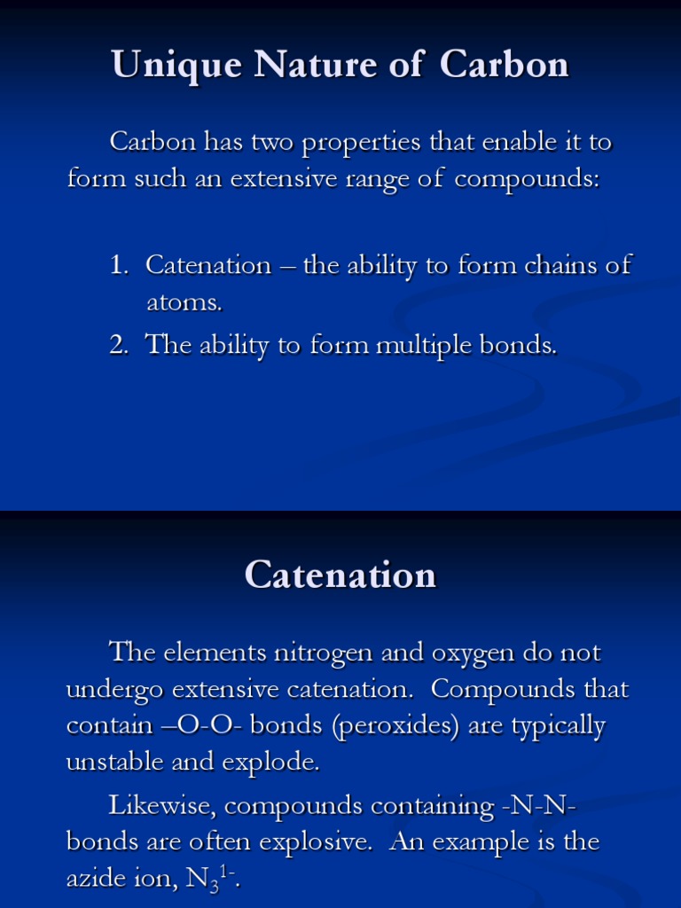 Unique Nature of Carbon | PDF | Phosphorus | Chemical Bond