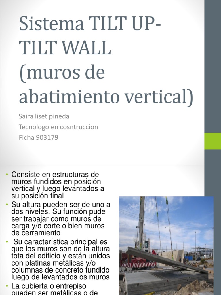Sistema TILT UP - TILT WALL | PDF | Hormigón | Ingeniero civil