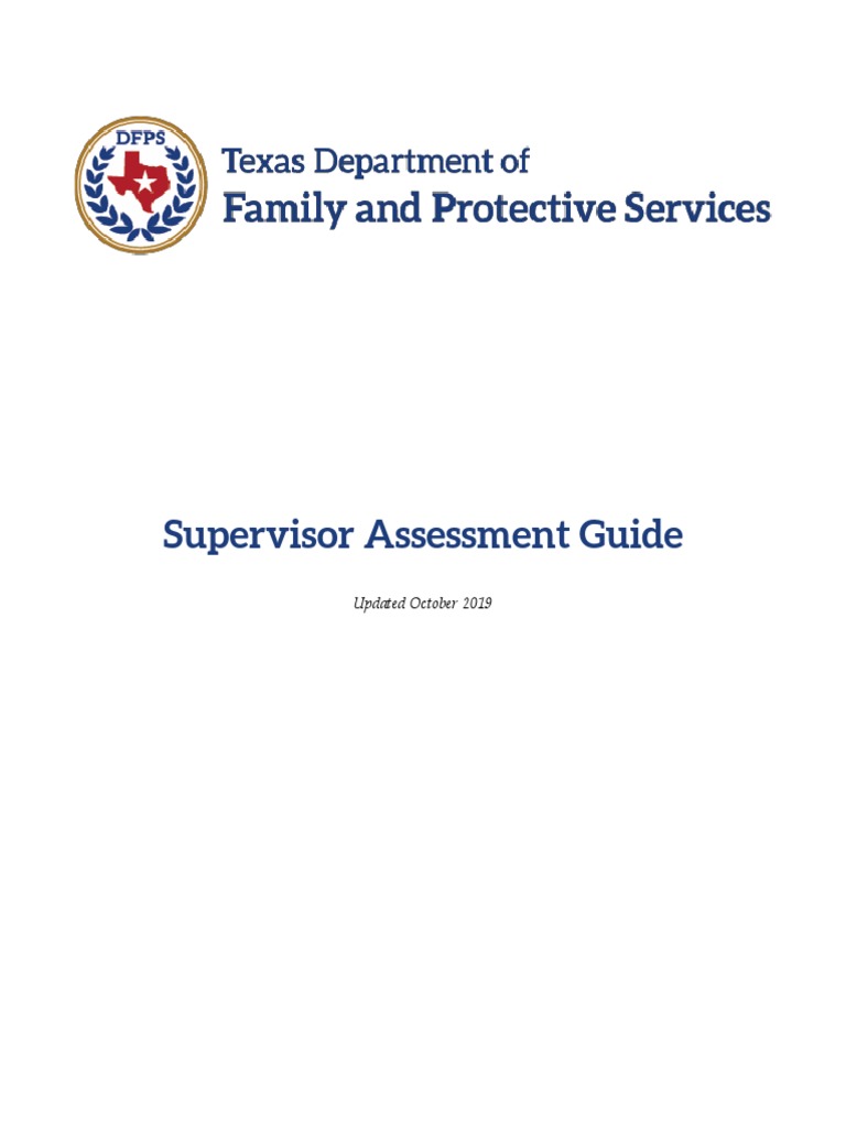 DFPS Supervisor Assessment Guide | PDF | Supervisor | Résumé