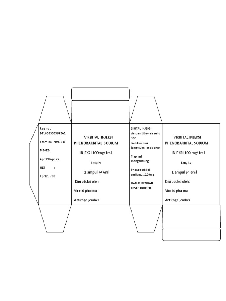 Folding Box Phenobarbital Injeksi | PDF