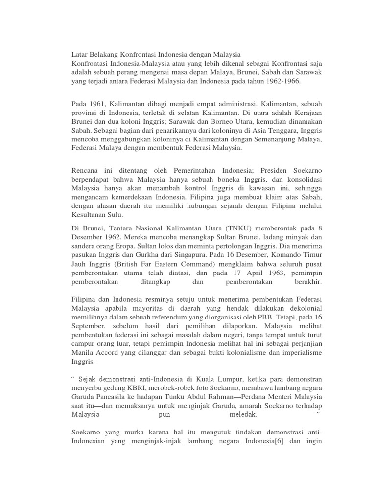 Konfrontasi Terhadap Malaysia | PDF